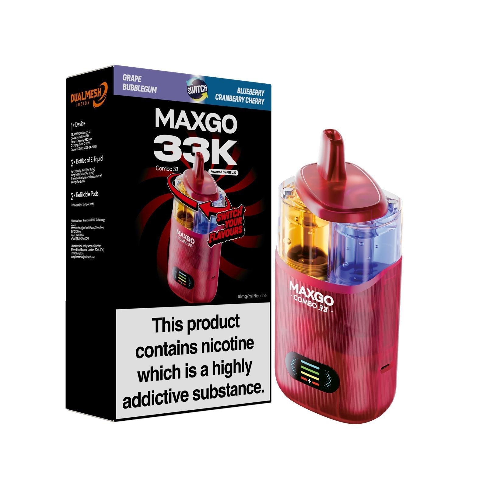Maxgo 33K Combo Vape Kit | Prefilled & Rechargeable Pod Kit – Simbavapes